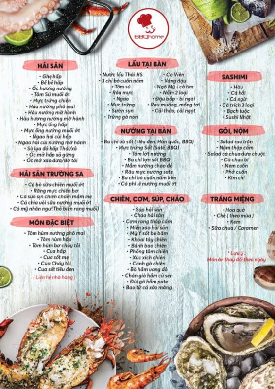 50+ Bộ Thiết Kế Menu Hải Sản Đẹp Mắt Nhất