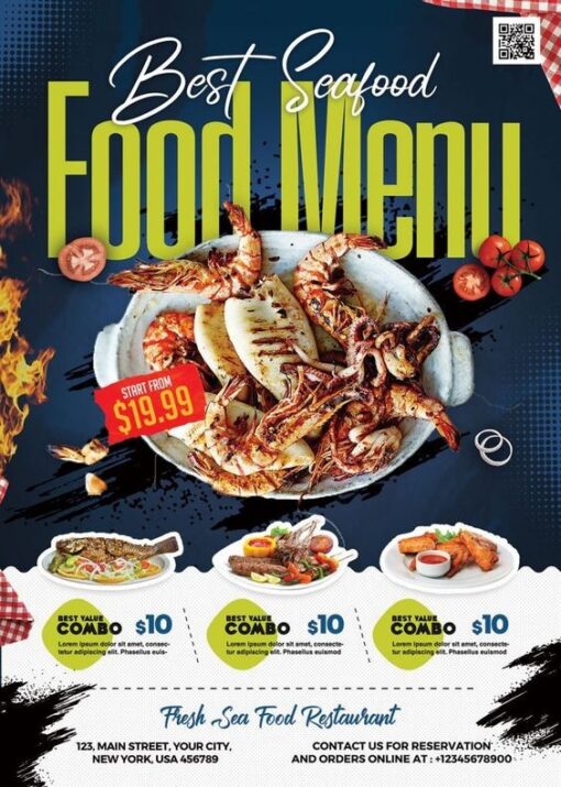 50+ Bộ Thiết Kế Menu Hải Sản Đẹp Mắt Nhất